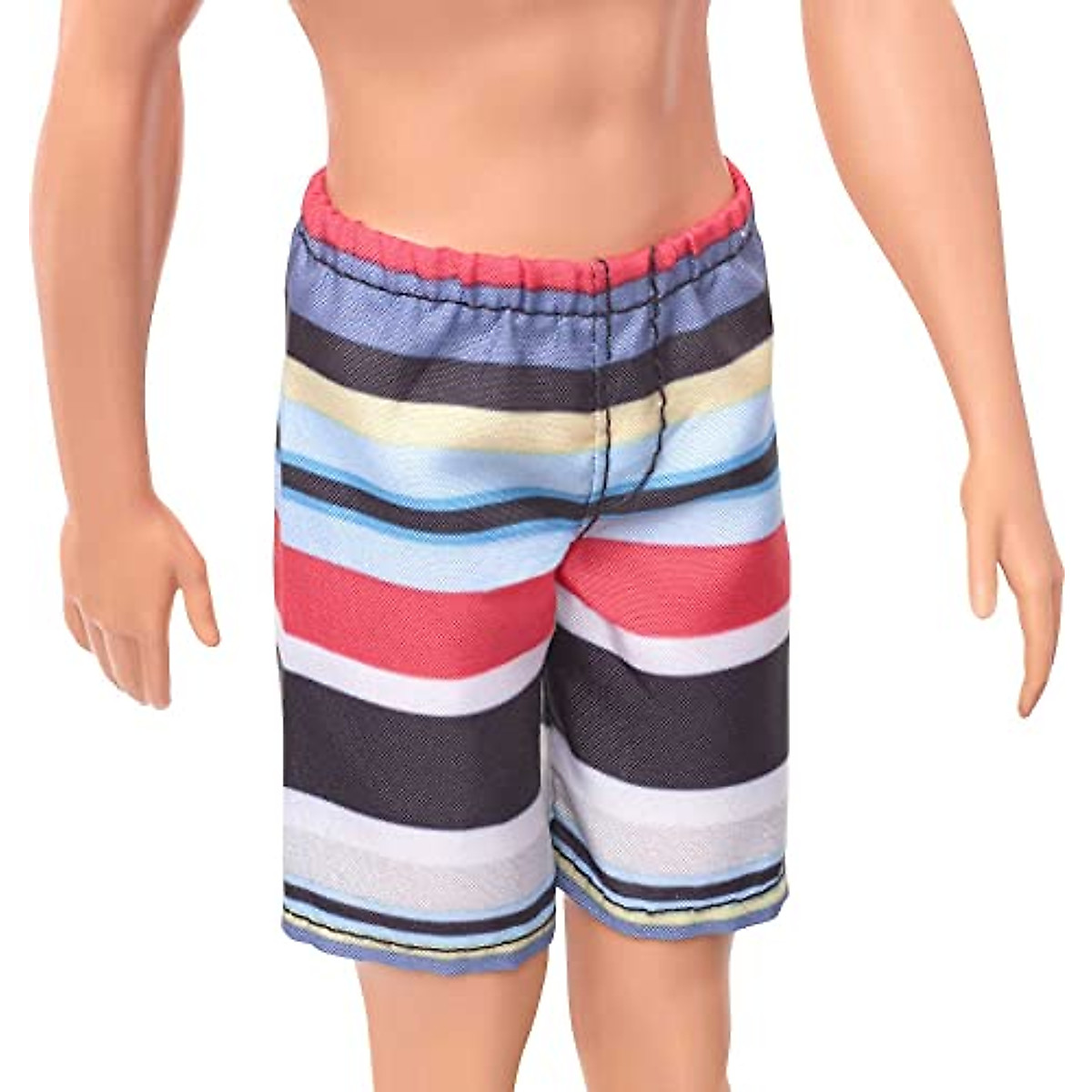 Barbie Ken Beach Doll Wearing Striped Swimsuit, for Kids 3 to 7 Years Old