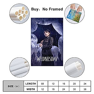 Wednesday Tv Series Poster Canvas Wall Art Living Room Posters 12x18inch(30x45cm)