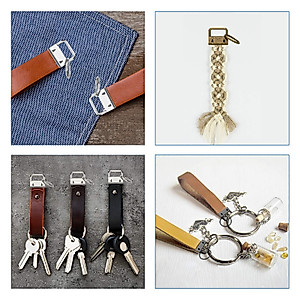 Key Fob Hardware, 40 Pcs 1Inch 25mm 5 Colors Key Fob Hardware Kit Keychain Hardware Pliers Attach Rubber Tips for Wristlet Keychain, Key Lanyard and Key Chain Making Hardware Supplies Install