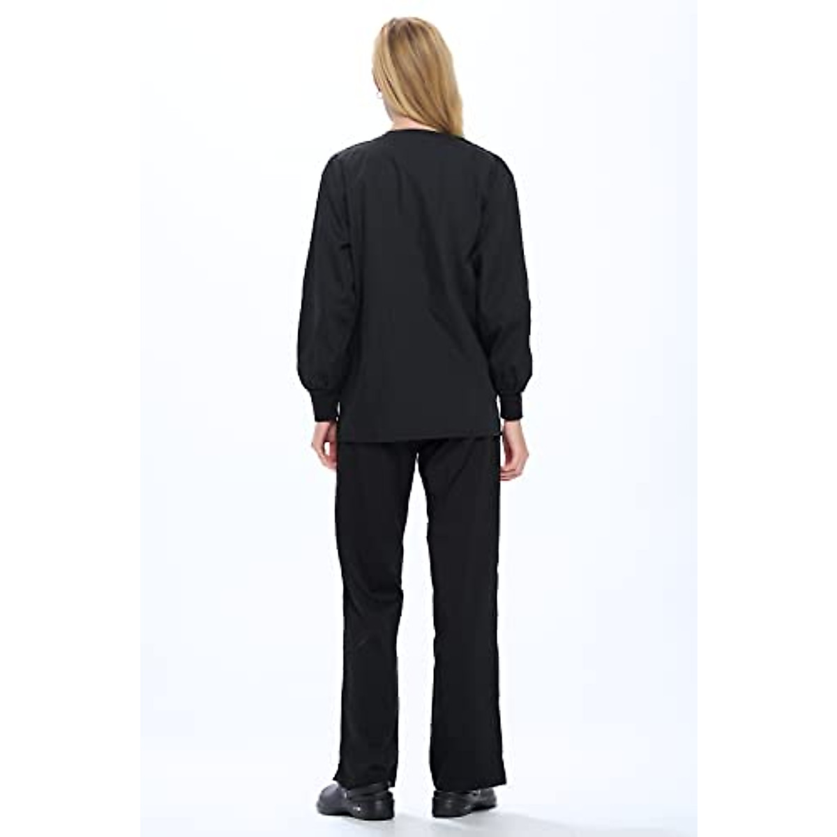 Natural Uniforms Warm Up Scrub Jacket-Black-Medium