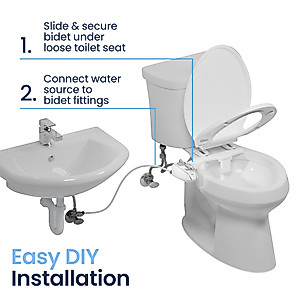 LUXE Bidet NEO 320 Plus - Value Pack of 2 - Patented Bidet Attachments for Toilet Seat with Innovative Hinges to Clean, Slide-in Easy Install, Advanced 360° Self-Clean, and Temperature Controls (Gold