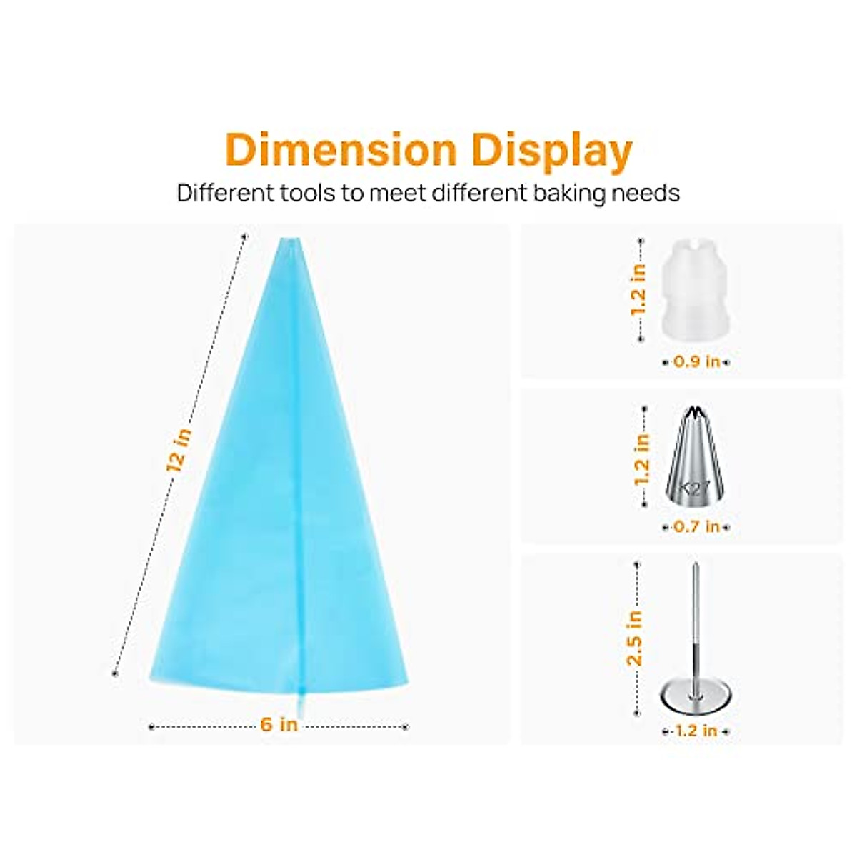 Kootek 42pcs Piping Bags and Tips Set, Cake Decorating Supplies Kits for Baking with 36 Numbered Frosting Icing Tips, 2 Reusable Pastry Bags, Easy Carry Storage Box and Other Baking Tools