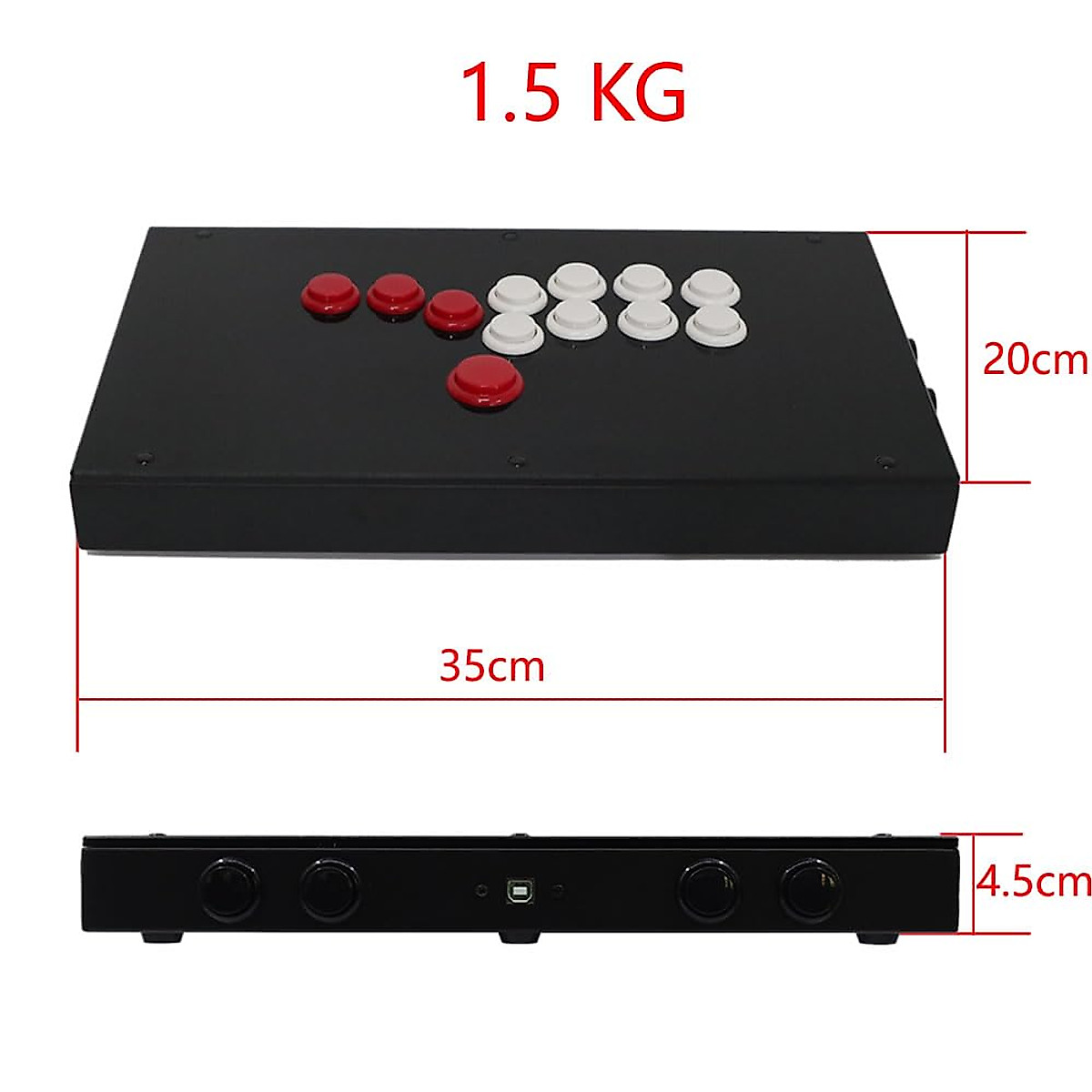 TruBoost FightBox RAC-J800B-PC-B All Buttons Leverless-Style Arcade Joystick Fight Stick Game Controller For PC Sanwa OBSF-24 30