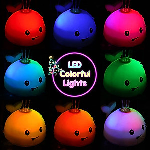 Gigilli Baby Whale Bath Toy, USB Rechargeable Bath Fountain Toy 6-12 12-18 Months, Light Up Bath Toys Sprinkler, Spray Water Pool Bathtub Toys for Toddlers 1-3 2-4 Infant Kid Baby 2 3 4 5 Shower Gifts