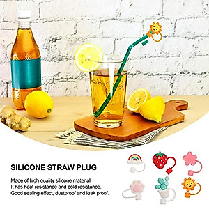 6pcs Straw Covers Cap, Silicone Straw Tips Covers, Reusable Silicone Straw Covers For Reusable Straws, Anti Wrinkle Drinking Straw Dispensers