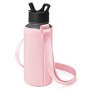 Simple Modern Water Bottle Carrier Sling with Adjustable Strap | Bottle Holder Crossbody Bag for Walking, Hiking and Traveling | Summit Collection | Blush