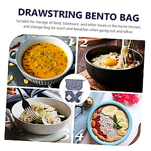 ABOOFAN 2pcs Bento Bag Lunch Bag Lunch Container Bag Cute Tote Bag Book Tote Bag for Women Reusable Tote Cooler Bag Lunch Handy Bento Storage Bag Bento Carrying Bag Cloth Drawstring Japan
