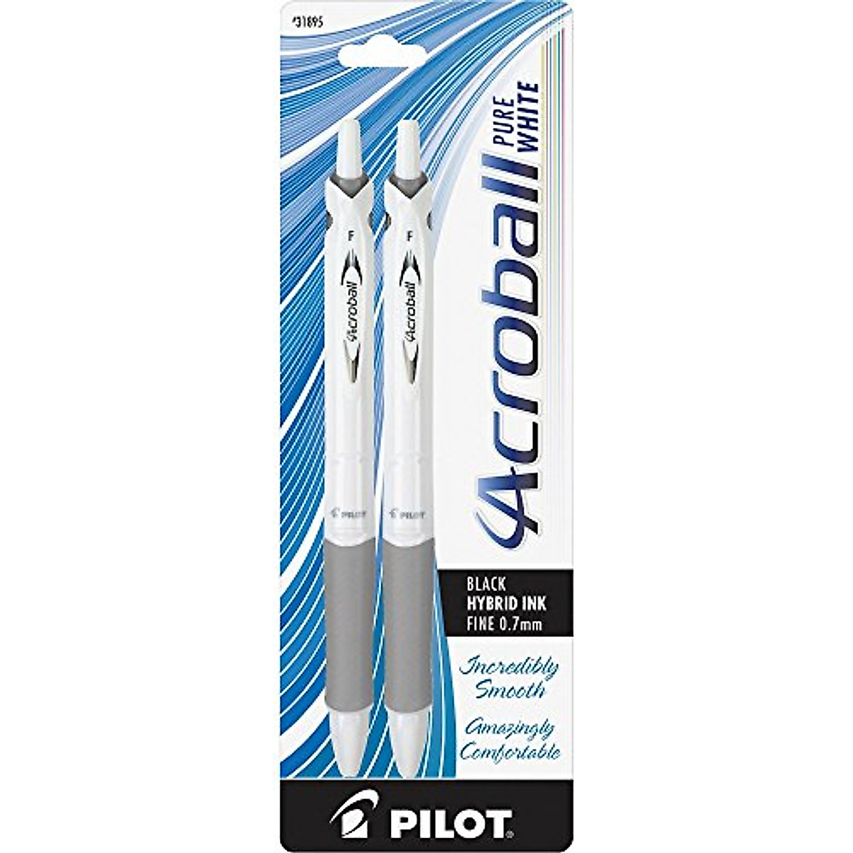 Pilot Corporation 31895 Acroball Pens, Retract.7mm, 2/PK, WE-Asst Barrel/BK Ink