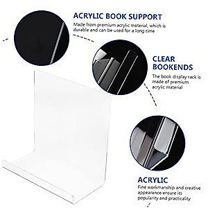 ULTECHNOVO 3pcs Transparent Tablet Holder Book Display Stand Music Folder Shelves for Books File Folder Organizer Office Bookends Desktop Bookend Material Student Acrylic Shelf Book Stoppers
