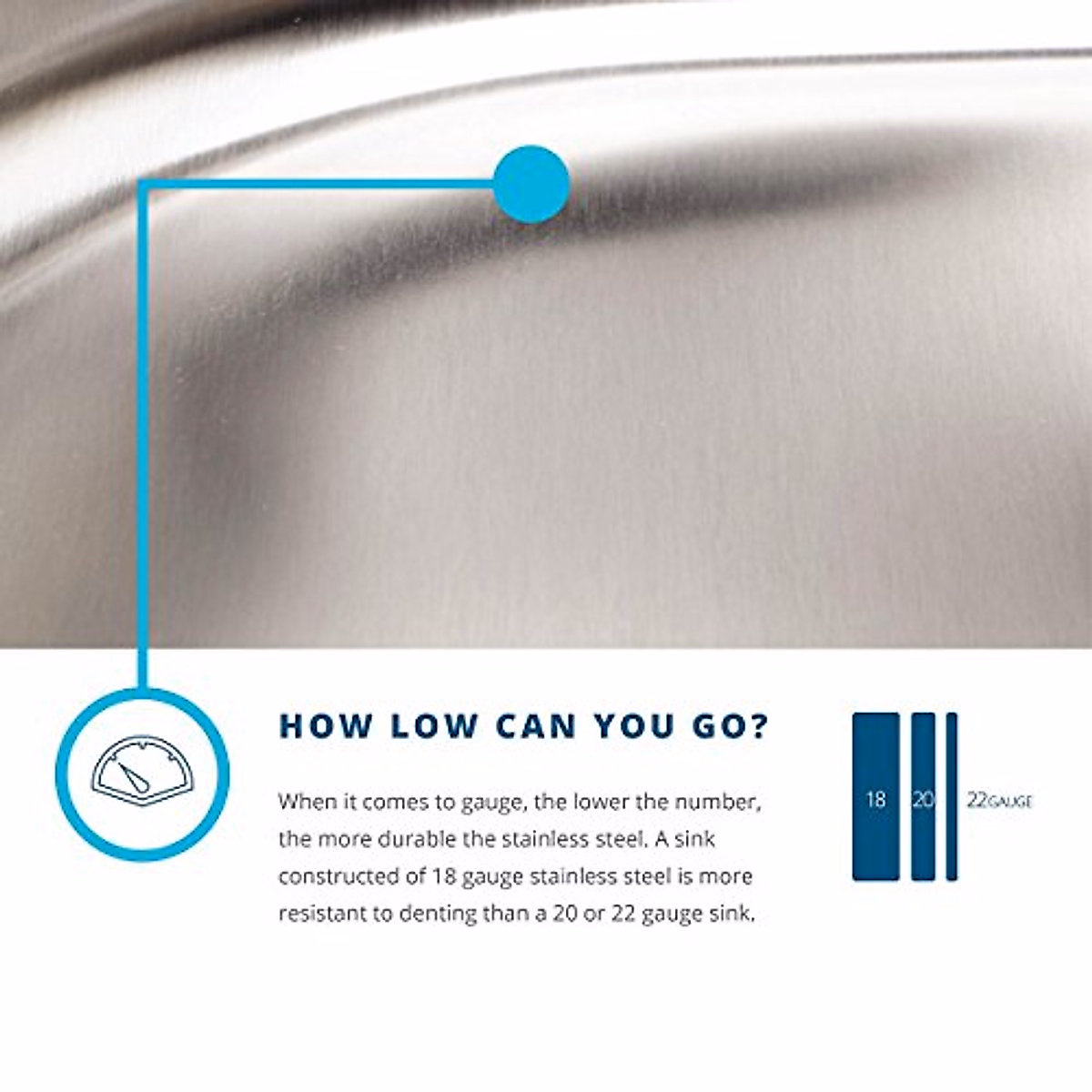 Elkay ELUH12LV Asana Single Bowl Undermount Stainless Steel Bathroom Sink