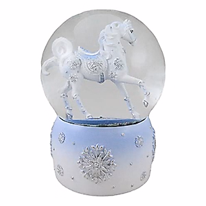 Ebros Gift Trail of Painted Ponies Western Christmas Frozen Winter Snow Crystal Horse Glitter Water Globe 5.25" Tall Farmhouse Ranch Cabin Country Snow Globes Collectible Figurine