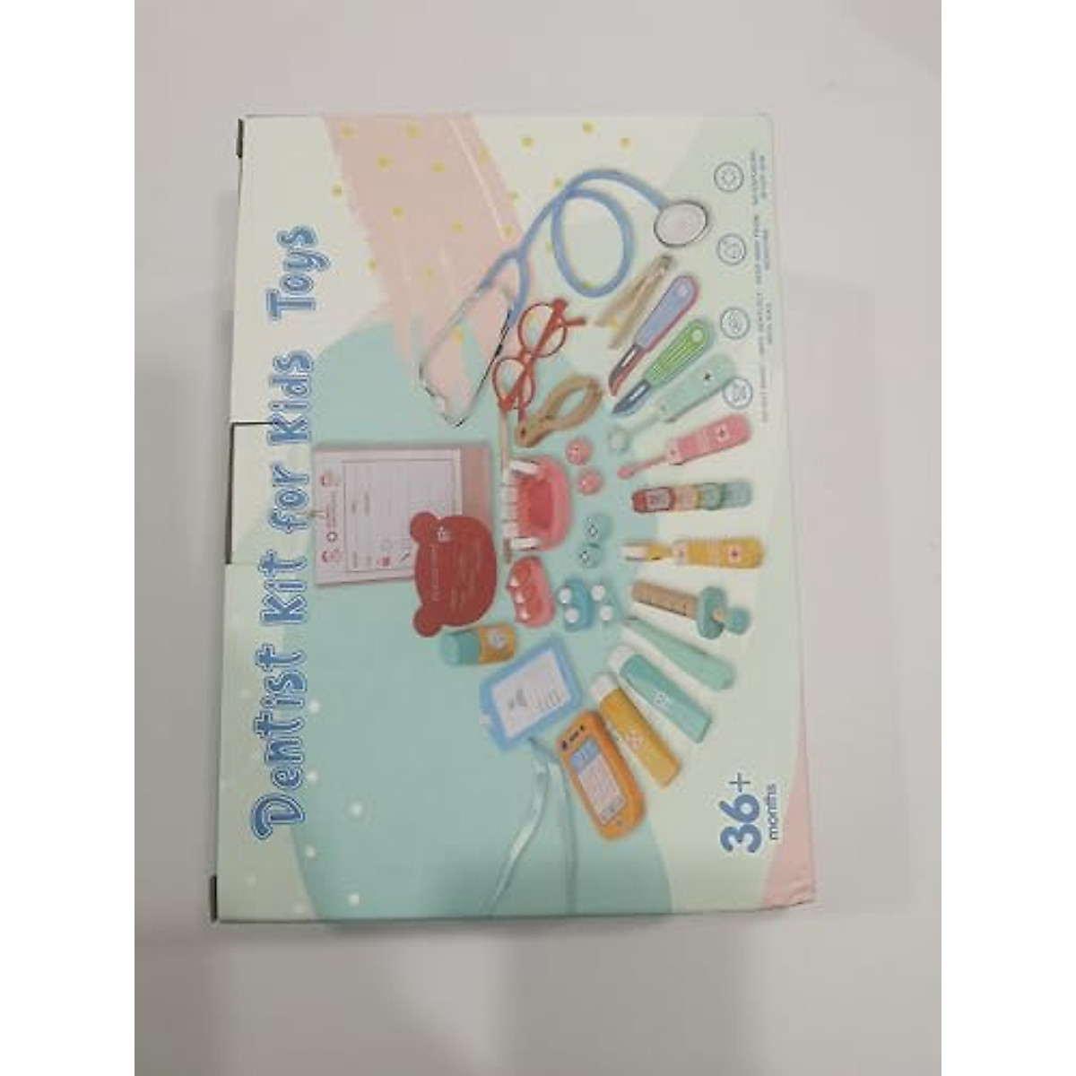 Wooden Dentist Kit for Kids, 41 Pieces Toy Medical Kit with Stethoscope & Medical Storage Bag, Montessori Pretend Doctor Kit Toys for 3 4 5 6 Years Old Boys Girls