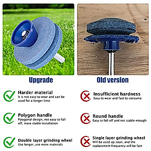 cenoz 5 Pack Lawn Mower Blade Sharpener,【New】 Double Layer Corundum Lawn Mower Blade Sharpener, Universal Wear Lawnmower Blade Sharpener for Any Power Drill/Hand Drill, Double-Layer Grindstones