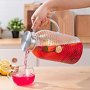 Karafu Glass Pitcher with Lid, Heat Resistant, Easy to Clean, Safe Packing, 100 Oz Borosilicate Water Jug for Hot/Cold Water, Ice tea, Milk and Juice Beverage