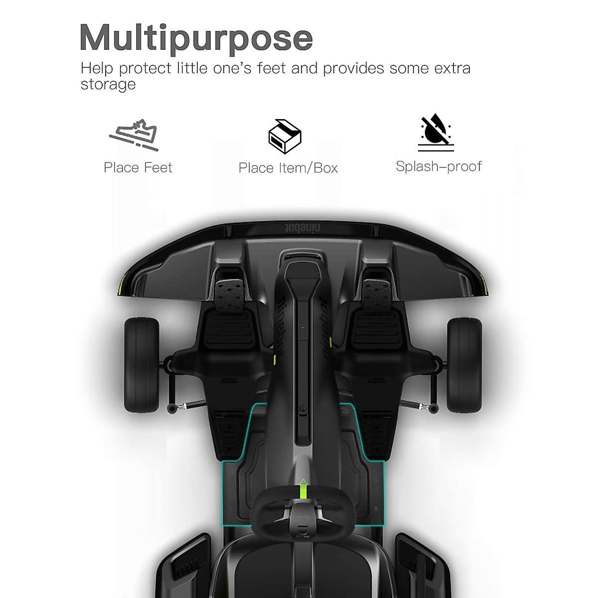 HulkGoo Gokart Safety Pedal Replacements Compatible with Ninebot by Segway Gokart Kit/GoKart PRO, Stainless Steel Foot Pedal Bezel Spare Parts Go Kart Kit Refit Parts