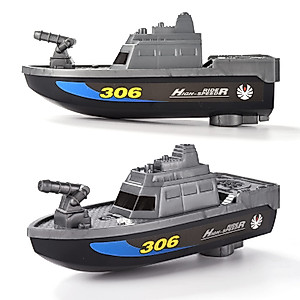 Pool Warship Toys Boat Bath Toys - Children’s Toys Boat，Warship Yacht Toys in Bath Tub, Gift for Kids Pool Toys Boat (Black)