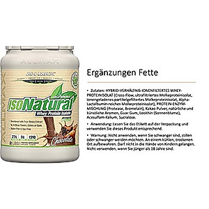 ALLMAX Nutrition Isonatural Whey Protein Isolate, Chocolate, 2 lbs