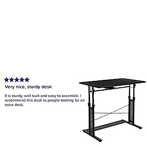 Flash Furniture Fairway Height Adjustable (27.25-35.75"H) Sit to Stand Home Office Desk - Black
