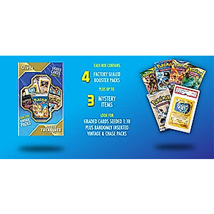 CCG Select Hidden Treasures Mystery Box | 4 Booster Packs | + Guaranteed Bonus Items | Compatible with Pokemon Cards