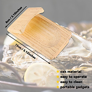 1/2/3PCS Oyster Shucking Clamp, 8×13cm Wood Shucking Clamp Oyster Shucking Protector, Wooden Holder Oyster Shucking Clamp, Oyster Opener Tool for Kitchen Home Outdoor Barbecue Camping (2PCS)