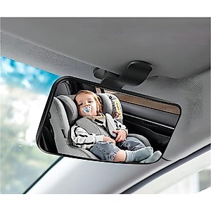 Car Interior Rearview Baby Mirror - Wide Angle Convex Clip-on Mirror Adjustable for Viewing Rear Passengers