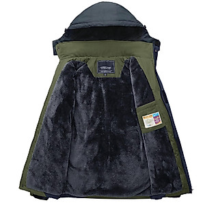 MAGCOMSEN Work Jacket Winter Coats Ski Jacket Waterproof Jaket Rain Jackets Fleece Jacket Softshell Jacket Tactical Jacket Snowboard Jackets Green