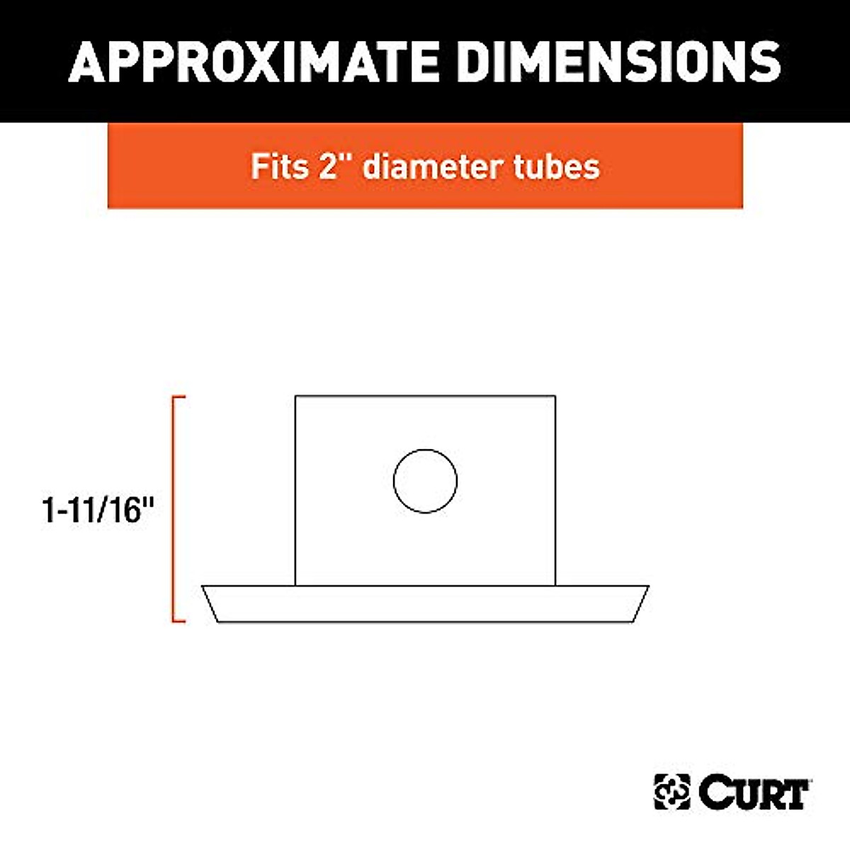 CURT 28272 Trailer Jack Foot, Fits 2-Inch Diameter Tube, Supports 2,000 lbs