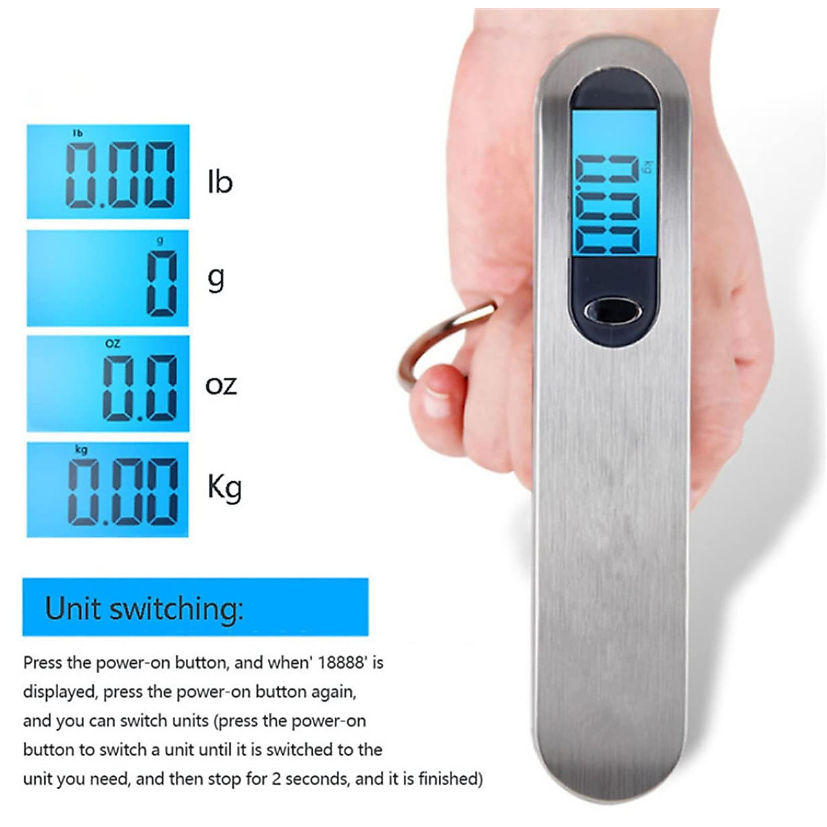 Luggage Scale 50kg/110LB, TXY Portable LCD Display Electronic Scale Weight Balance Suitcase Travel Bag Hanging Steelyard Scale Tool with Hook