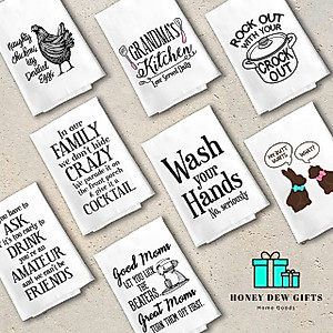 Honey Dew Gifts, I'm Full of Christmas Spirit I Mean Wine I'm Full of Wine, Flour Sack Towel, 27 x 27 Inch, Made in USA, Funny Christmas Towels, Red Hand Towels, Wine Kitchen Towels