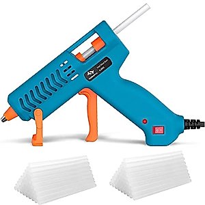 Tilswall Hot Glue Gun 50W with 75 PCS (5.11'' x 0.27") Glue Sticks Heat Up Quickly Mini Melt Gun Electric for Art Crafts School, Sealing, DIY, Home Repairs, Card, Glass, Festival Decor and Gifts