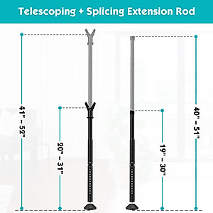 Door Security Bar & Sliding Patio Door Security Bar, 19 to 52 Inch Adjustable Door/Window/Sliding Door Security Bar from Inside, Heavy Duty Door Stopper for Apartment, Home Security, 2Pack