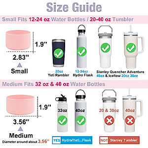 Desing Wish Protective Silicone Boot Compatible with 12oz - 24oz Hydroflask Sport Water Bottles, Non-slip Water Bottle Boot Protector Bottom Silicone Sleeve Cover (Small, Pink)