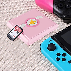 Linkidea Game Card Case Compatible with Nintendo Switch NX /NS, Hard Shell Protective Storage Carrying Box with 12 Card Slots and 12 Micro SD Card Holders (Pink)