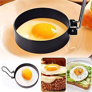 Egg Ring for Frying Eggs, 3" Stainless Steel Egg Cooking Ring with Anti-Scald Handle, Nonstick Round Frying Egg Shaper Mold, Griddle Cooking Shaper for Breakfast Frying Eggs and Egg Mcmuffins