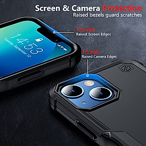 SPIDERCASE Designed for iPhone 13 Mini Case, with 2 Packs [Tempered Glass Screen Protectors] [10FT Military Grade Drop Protection] [Non-Slip] Heavy Duty Shockproof Case, Black