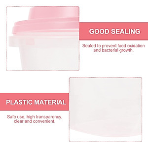 DOITOOL 2pcs Ice Cream Storage Freezer Container With Lids Ice Cream Tubs Freezer Containers for Homemade Ice Cream 1000ml Pink