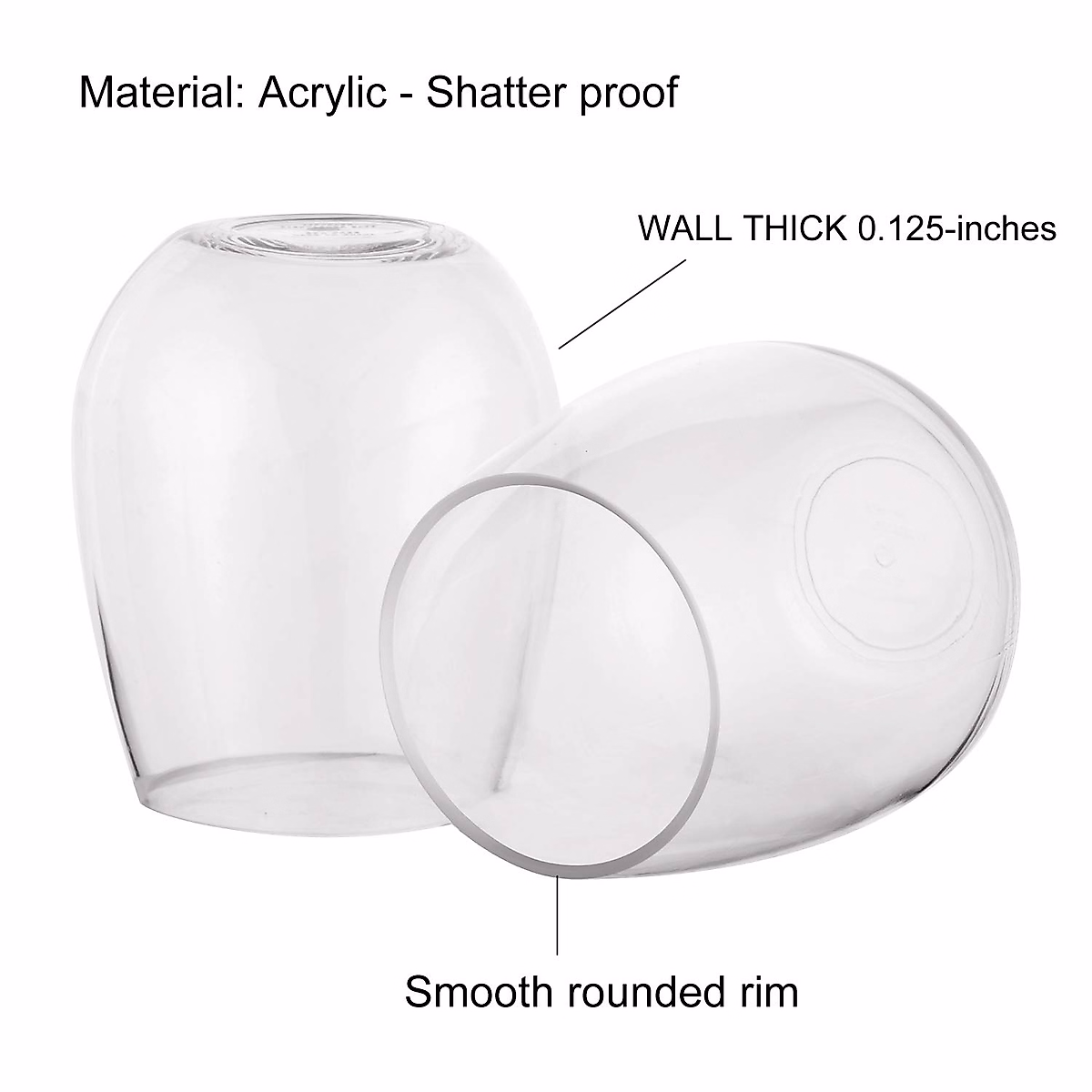 XINGUO PLASTIC 17-ounce Acrylic Glassses Stemless Wine Glasses, set of 8 Clear - Unbreakable, Dishwasher Safe, BPA Free…