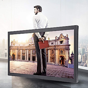 Bewinner 17.3 Inch 1080P Portable Monitor for PC CCTV Camera, Metal Shell Display Screen with HDMI/VGA/AV/BNC/USB Input Port, 1920×1080P Multifunctional Wall Mount Display for Surveillance