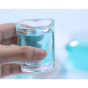 Srgeilzati Heart Shaped Shot Glasses Cute Bar Cart Accessories | Bar Cart Decor 2oz (Set of 6)