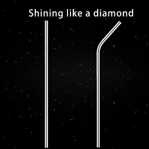 12-Pack Reusable Straws - Metal Straws Dishwasher Safe - Drinking Stainless Steel Straws for 20 oz and 12 oz Tumblers - 2 Cleaning Brushes Included