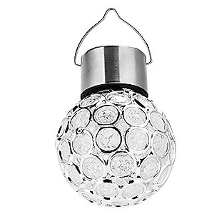 Emoshayoga Waterproof LED Solar Hanging Light Lawn Courtyard Lights Lamp Decor with Silicon Solar Panel for Garden Home Decoration