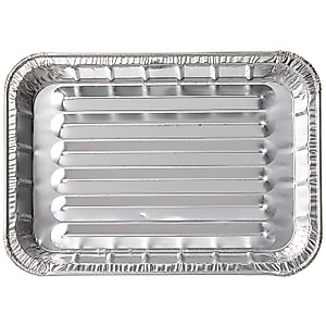 DCS Deals Pack of 25 Disposable Aluminum Foil Toaster Oven Pans - Mini Broiler Pans | BPA Free | Perfect for Small Cakes or Personal Quiche | Standard Size - 8 1/2" x 6"