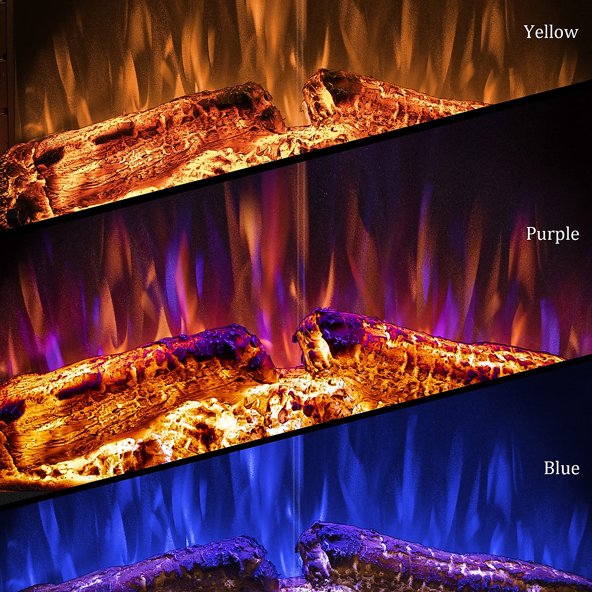 Benrocks 30” Electric Fireplace Inserts with Glass Door and Mesh Screen, Multicolor Flames & Fire Crackling Sounds, Timer, Overheating Protection Fireplace Heater, 750/1500W