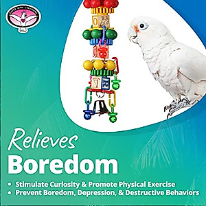 Super Bird Creations SB676 Spin Tower Bird Toy, Large Bird Size, 13" x 3" x 3"