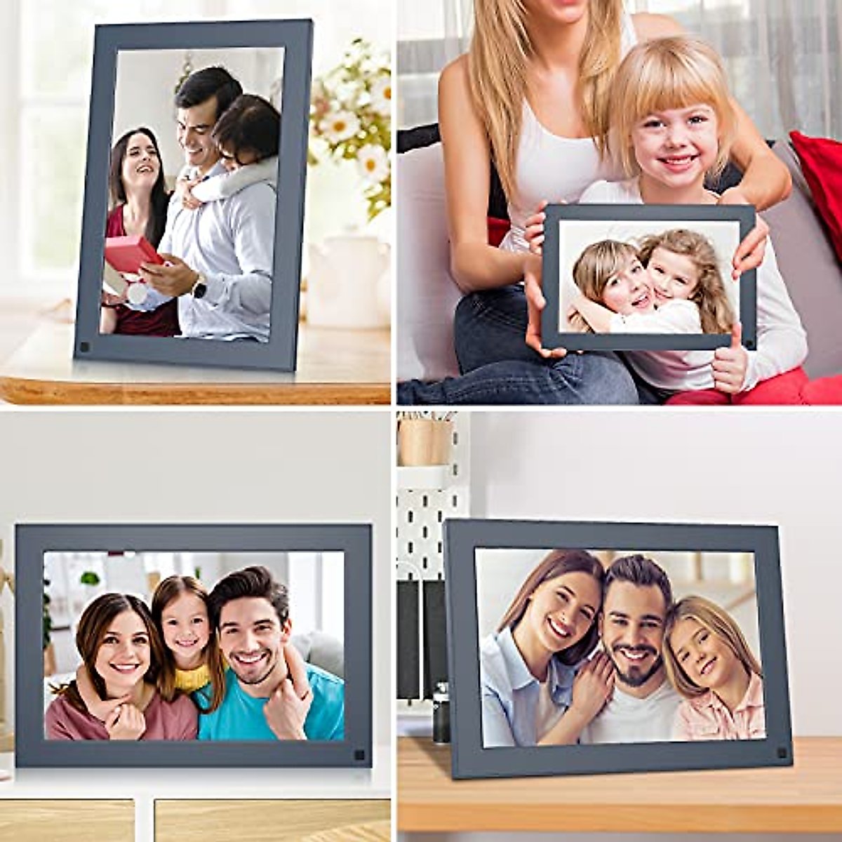 FULLJA 10 inch WIFI Digital Picture Frame Touch Screen IPS HD Display, Smart Digital Photo Frame, 16GB Storage, Auto-Rotate, Motion Sensor, Share Photos and Videos via iOS or Android App, Email, Cloud