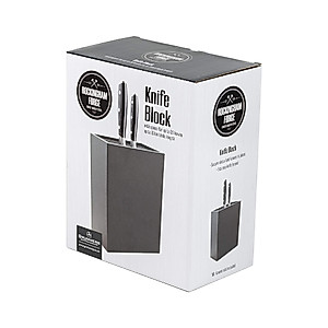 Rockingham Forge Universal Upright Knife Block Holder for 20 Knives Blades up to 20cm Long, 18.5 x 10.5 x 22.5 cm, Matt Black