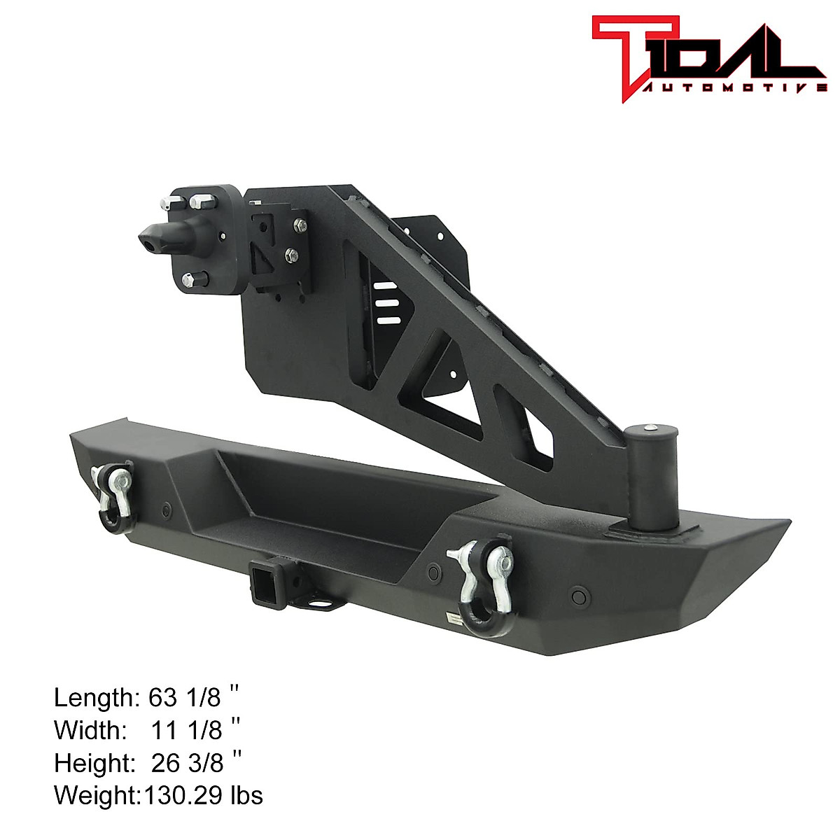 Tidal Offroad Rear Bumper with Swing Away Tire Carrier Fits 2018-2022 Wrangler JL