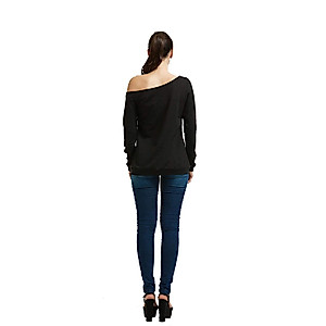 MAGICMK Woman’s Sweatershirt Lips Print Causal Blouse Off The Shoulder Long Sleeve Loose Slouchy Pullover Plus Size Tops…(XXXL)