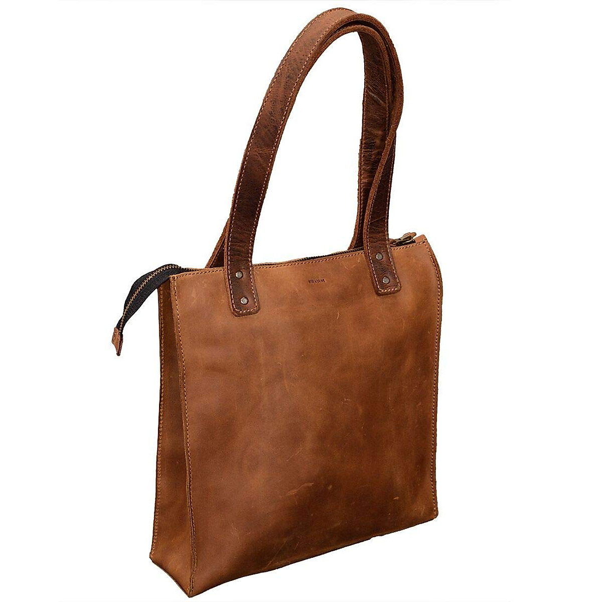 Hide & Drink, Squared Shoulder Bag, Full Grain Leather Handbag, Handmade Purse, Vintage Accessories - Single Malt Mahogany