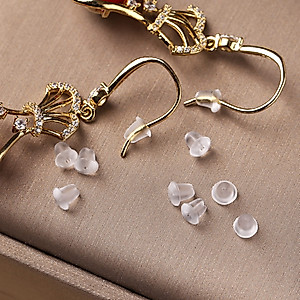 Rubber Earring Backs Soft Clear Earring Backings for Studs Hypoallergenic Silicone Earrings Backs Stopper Replacement for Women (100 Pcs)